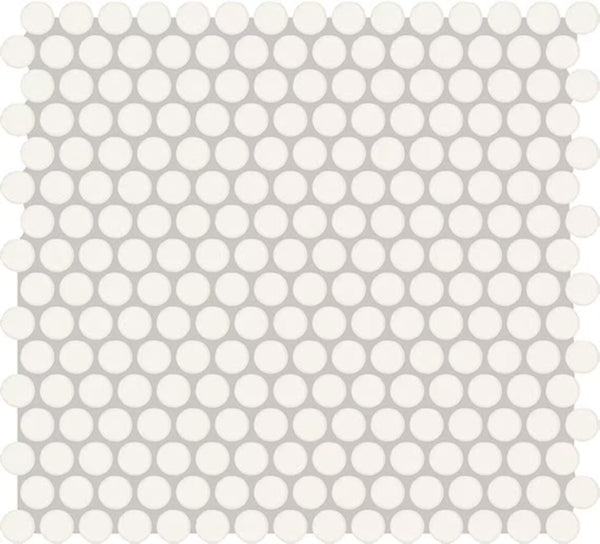Designer White Penny 1x1 Matte – Raleigh Tile