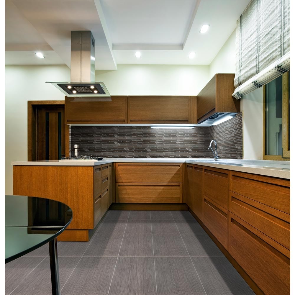 Metro Gris Interlocking 12"x12" Glass Stone Mesh-Mounted Mosaic Tile P ...